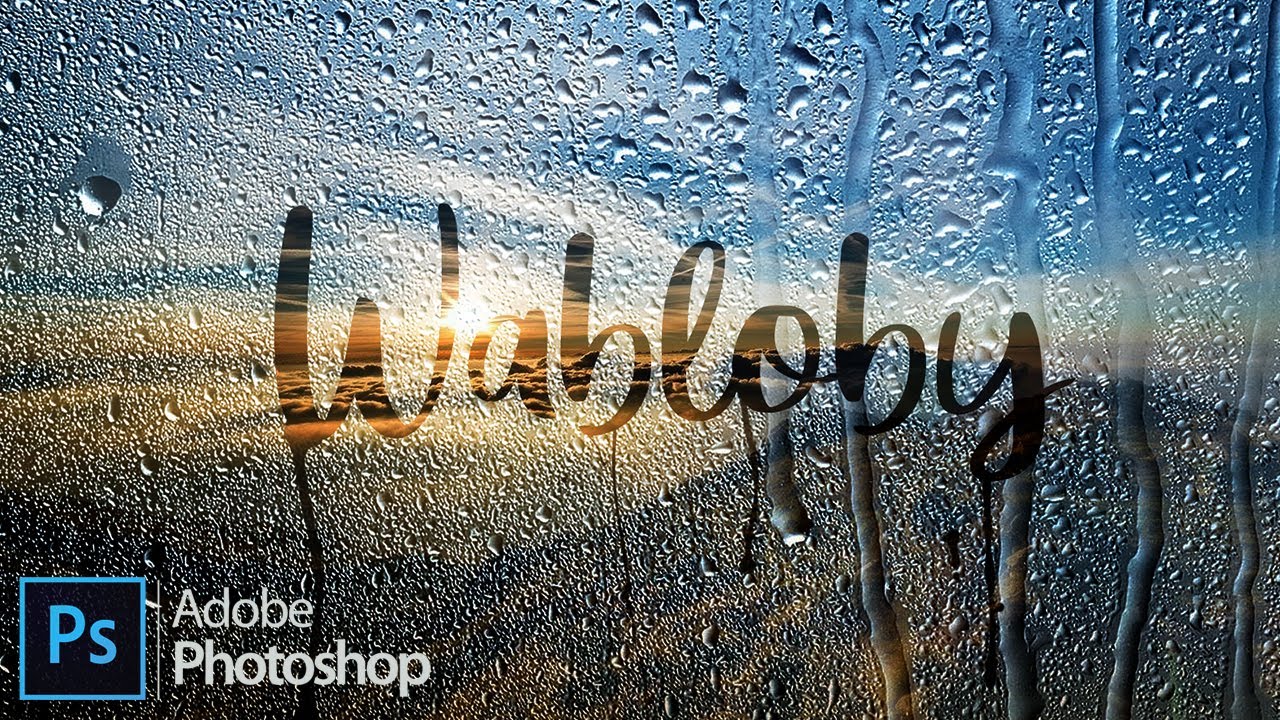 How To Create Text In Rainy Window In Adobe Photoshop - YouTube