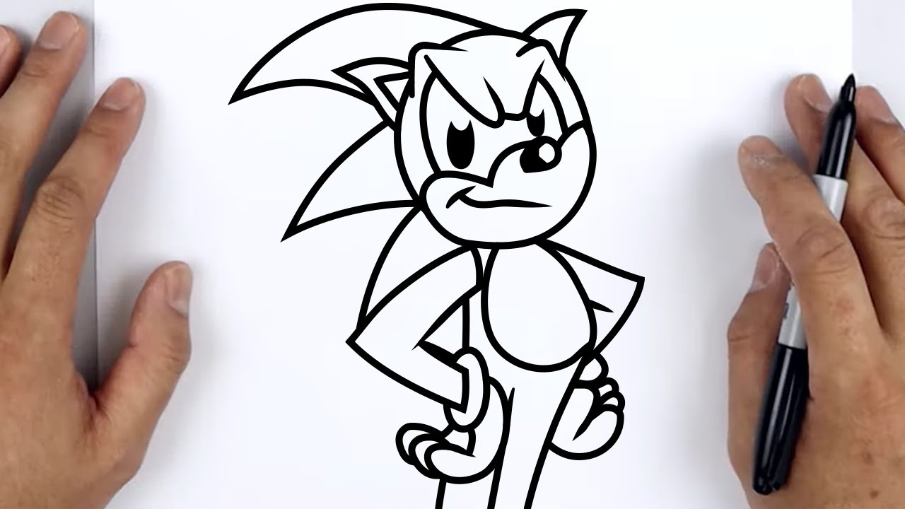 HOW TO DRAW SONIC SAYS | Friday Night Funkin (FNF) - Easy Step By Step ...
