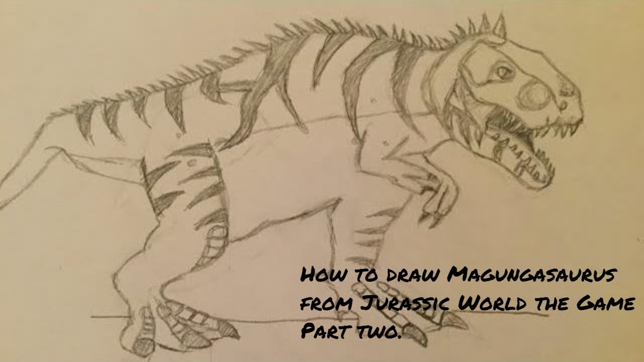 How to draw a Majungasaurus from Jurassic world the Game || Part two ...