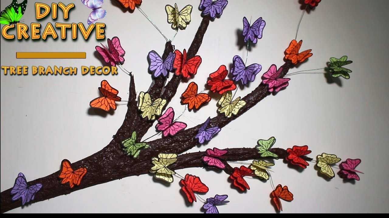 DIY Tree branch Decor: Wall Decor - YouTube
