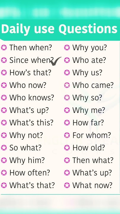 Daily Use Short Questions Spokenenglish Learnenglish Youtube