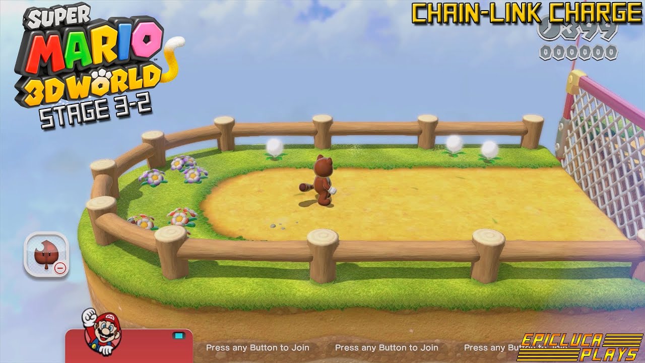Super Mario 3D World: Stage 3-2 - Chain-Link Charge (Wii U) | EpicLuca ...