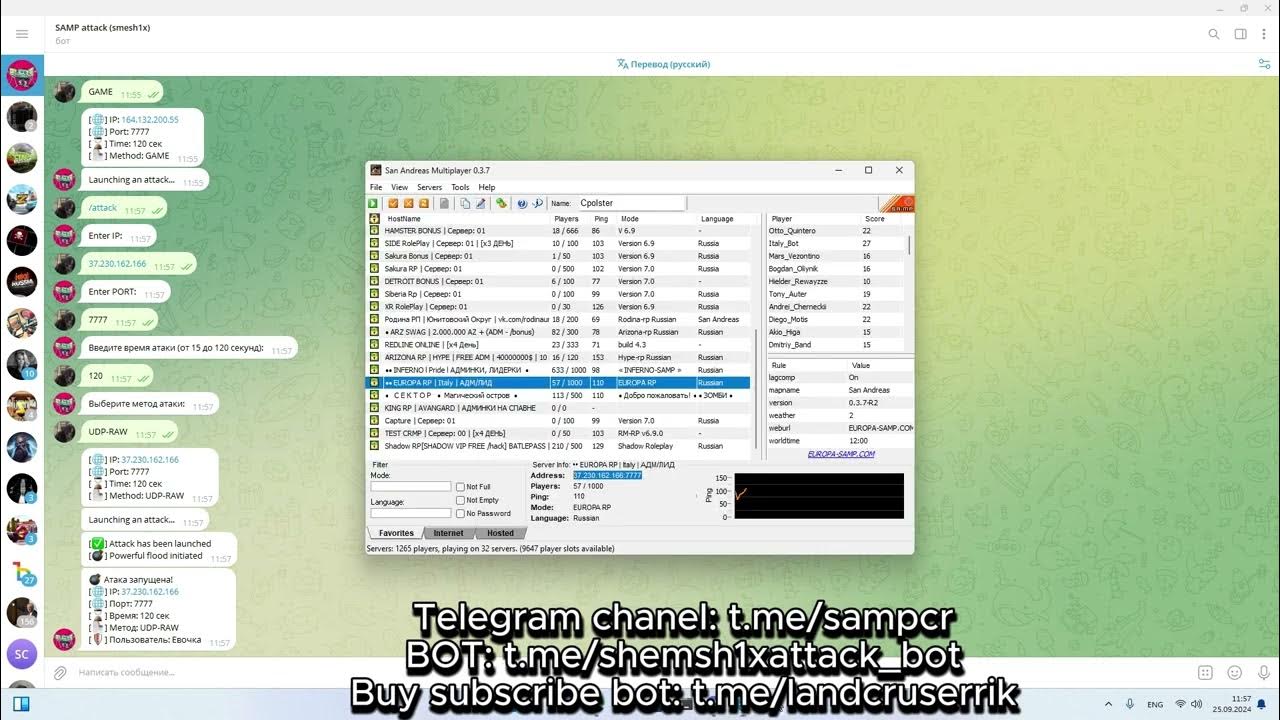 SAMP DDOS ATTACK TELEGRAM BOT - YouTube