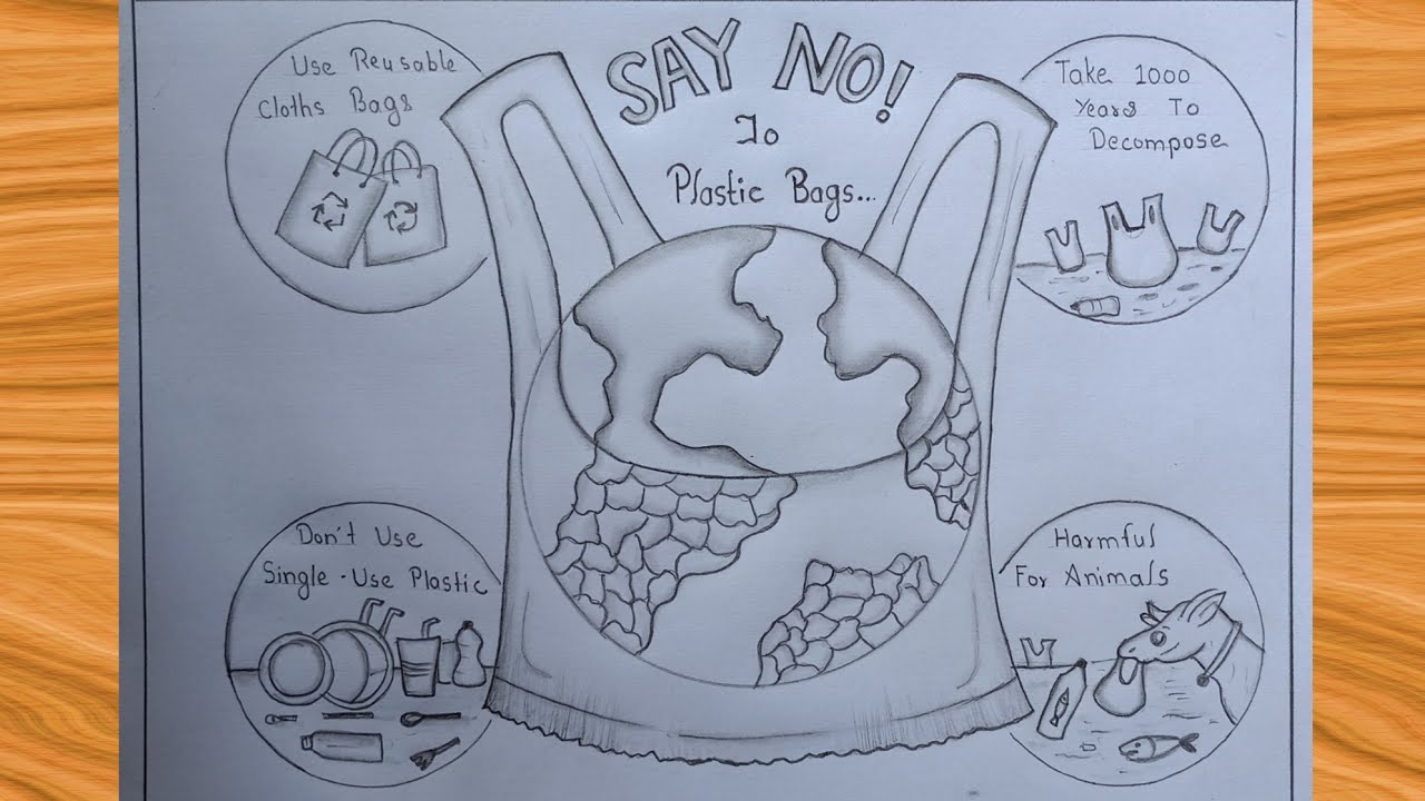 Plastic Mukat Bharat drawing | International plastic bag free day ...