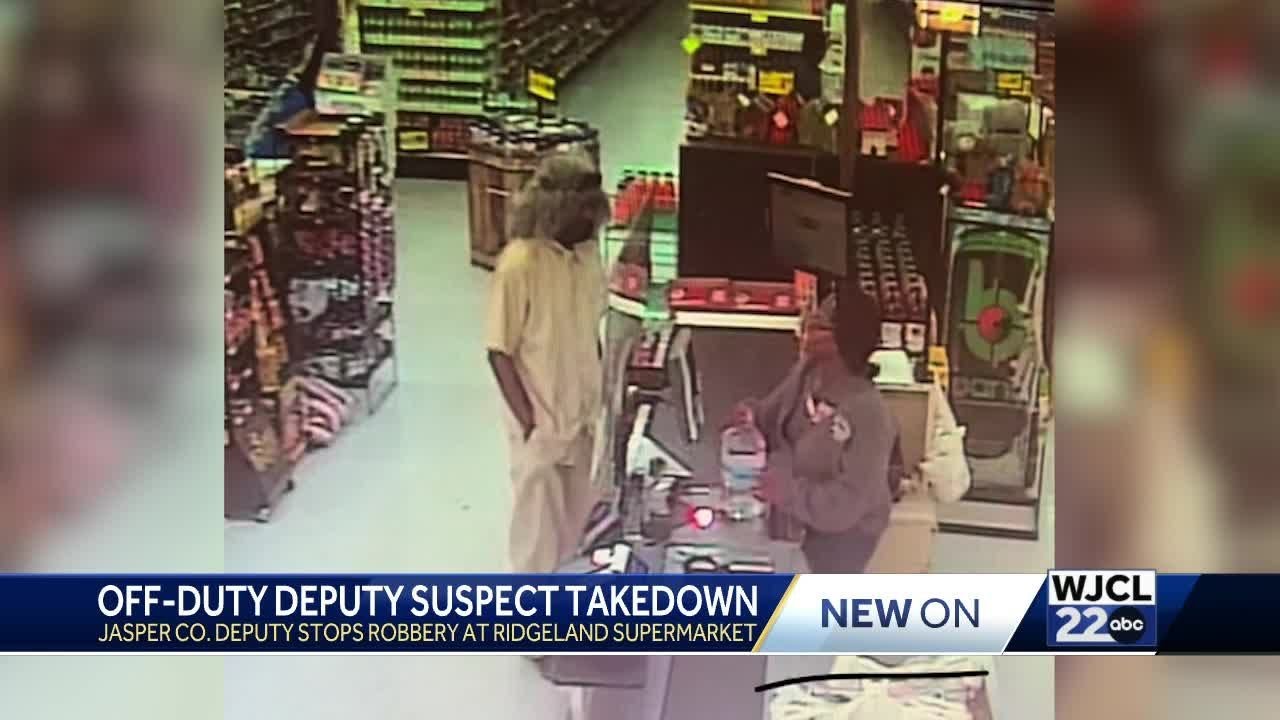 Off-duty cop helps stop supermarket robbery in Ridgeland - YouTube