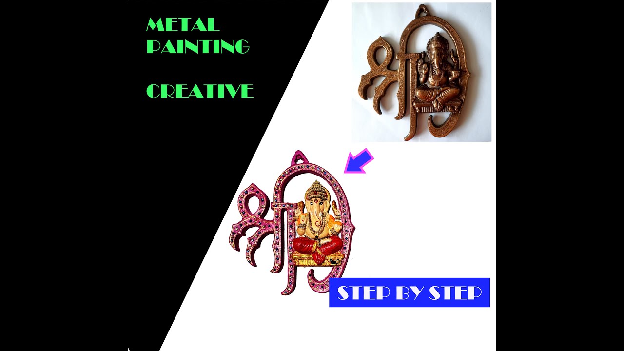 How to paint on metal / Acrylic Painting / DECORATE METAL / Creative ...