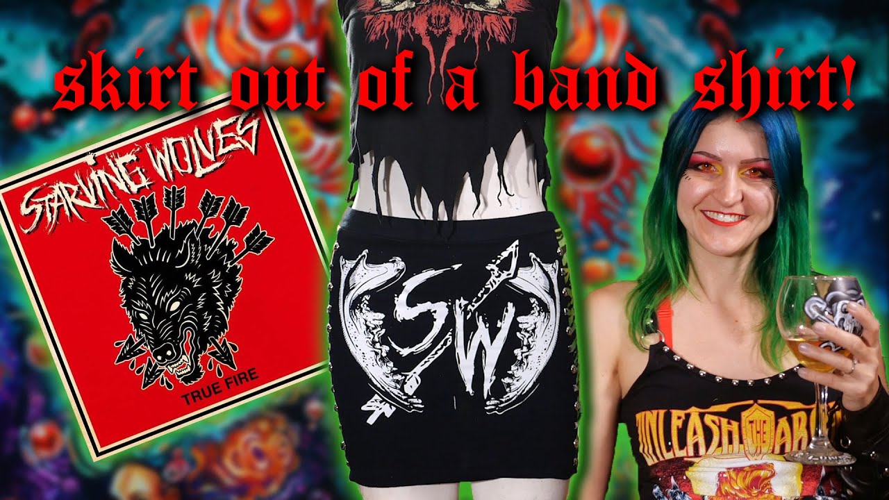 Turn a band shirt into a fitted miniskirt! (using a Starving Wolves ...