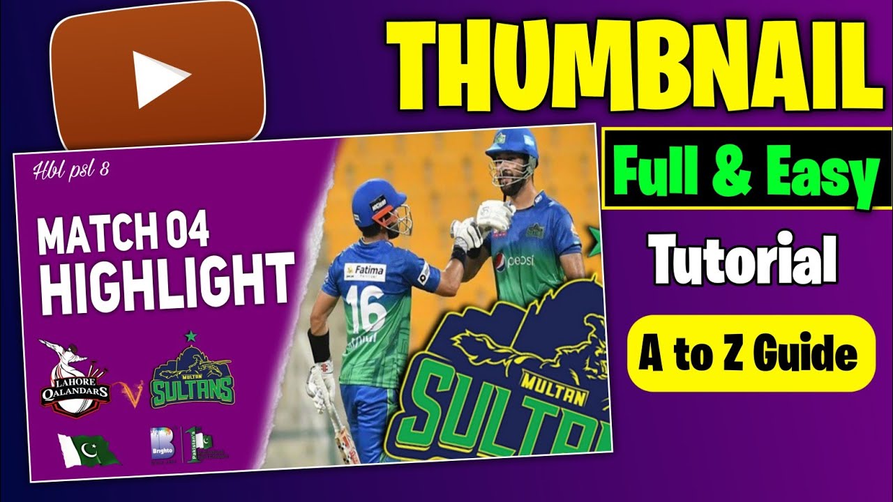 Cricket Thumbnail kaise banaye | Baloch Editz | How to make cricket Highlight thumbnail - YouTube