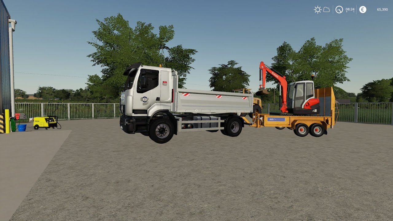 FS19 TP Renault D18 - Mini pelle Kubota - YouTube