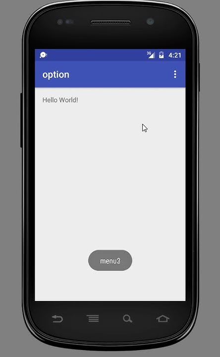 android option menu example - YouTube