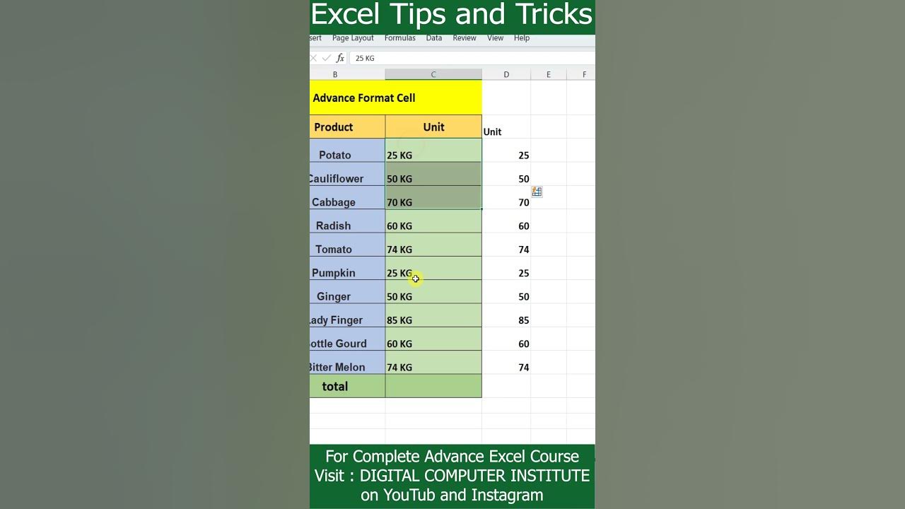 How to count unit in excel | Format cell in excel, #excelshorts, #exceltipsandtricks, #exceltips ...