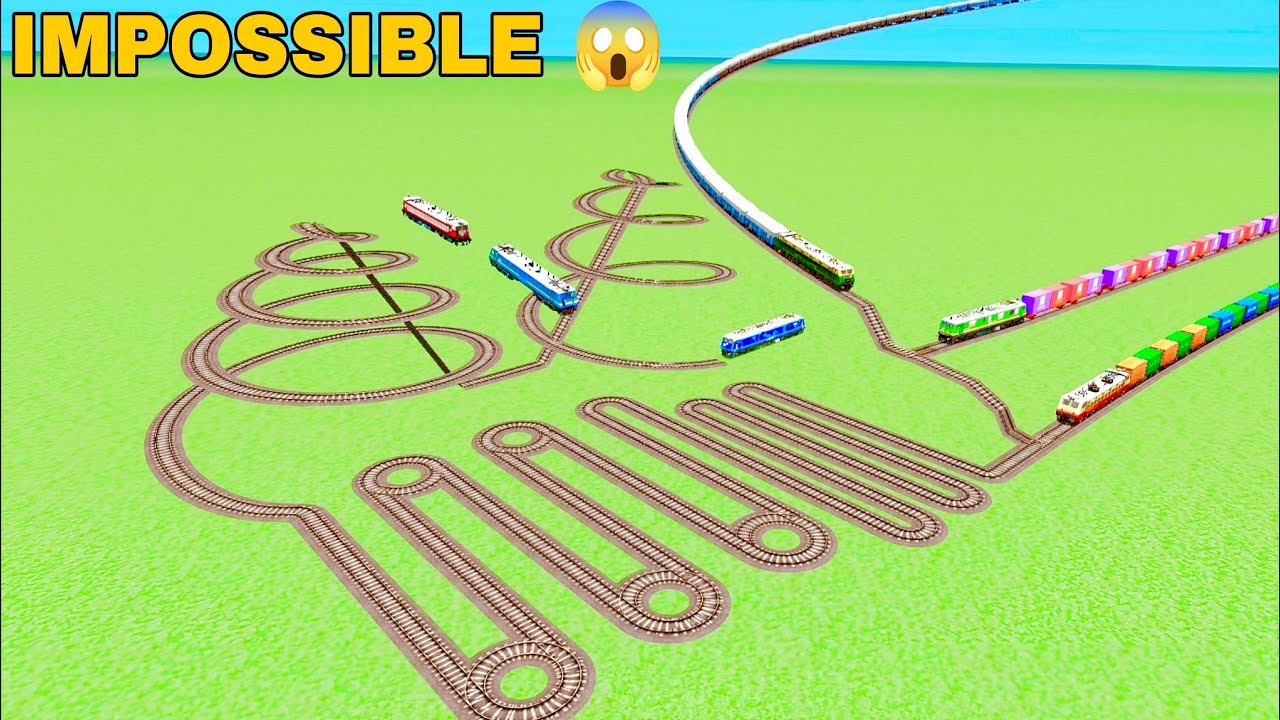 TRAIN VS IMPOSSIBLE SPIRAL TRACKS 😱 EXPERIMENT CIRCLE SNAKE CROSSING ...