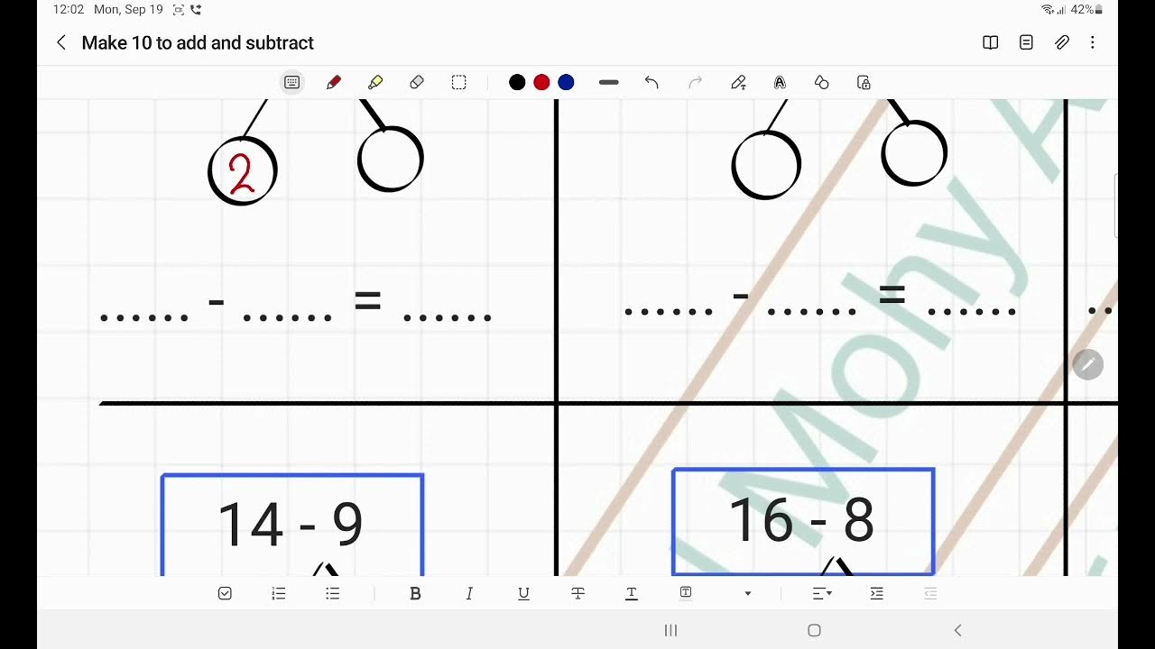 شرح Make 10 to subtract Grade 2 - YouTube