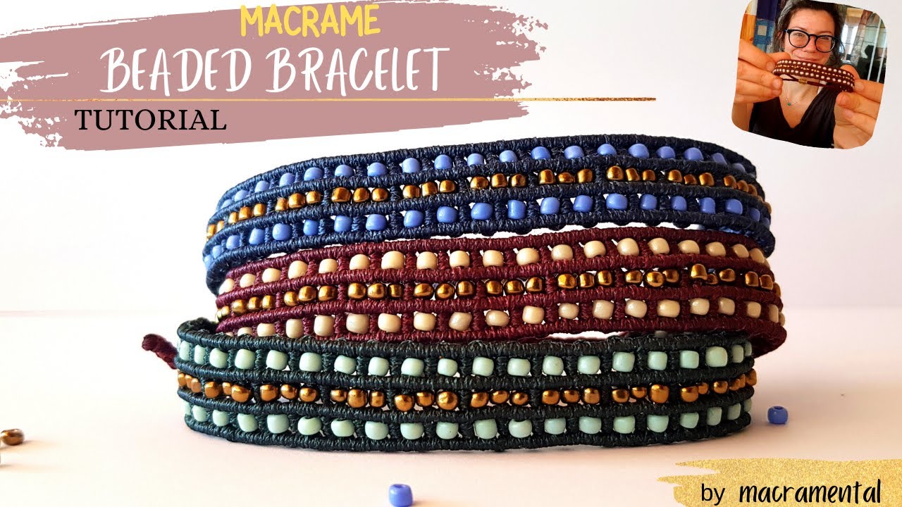 beaded macrame bracelet tutorial | diy micro macrame beaded jewelry ...