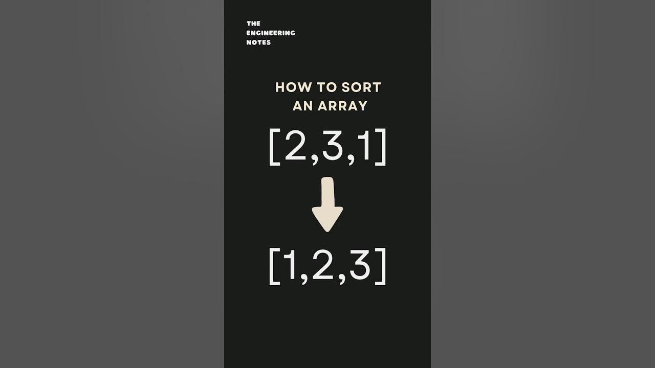 how to sort an array in ascending order - YouTube
