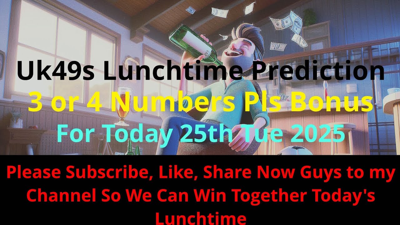 Uk49s Lunchtime Prediction, 3 or 4 Numbers plus Bonus For Today's 25th ...