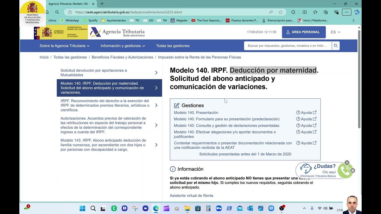 Deducción por maternidad Agencia Tributaria. Prof. Ingeniero Informático Eduardo Rojo Sánchez ...