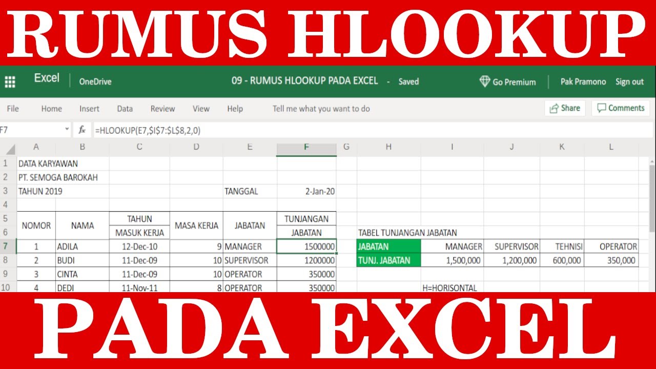 Rumus Hlookup Excel Contoh Dan Cara Menggunakan Fungsi Hlookup Pada ... Rumus Hlookup Excel Contoh Dan Cara Menggunakan Fungsi Hlookup Pada ...