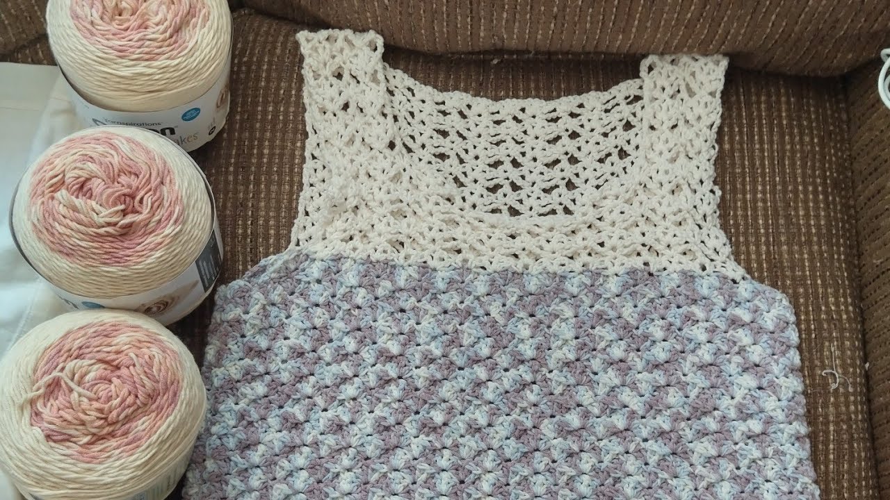 Part 1 - Caron Cotton Top Tutorial - Back Panel of top - YouTube