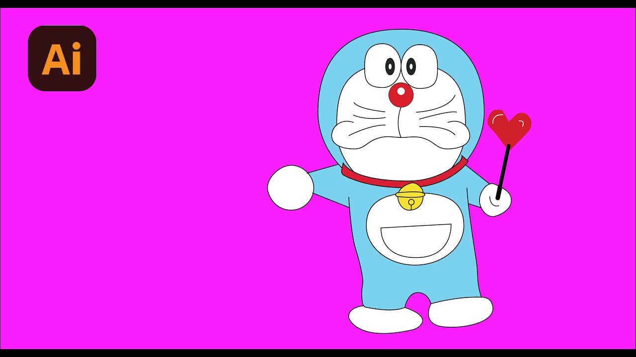 Sad Doraemon made by Illustrator Step by Step guide || MNH Graphic ...