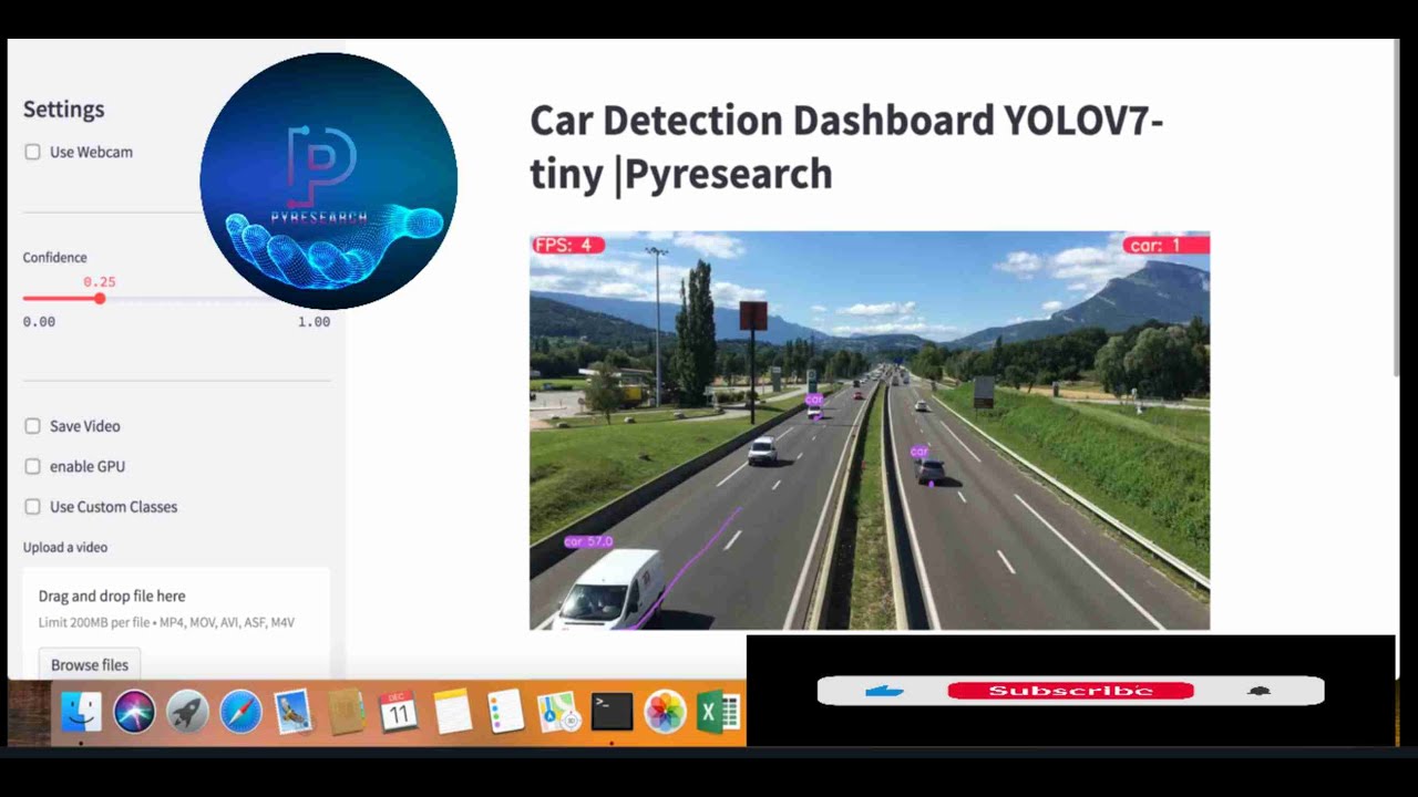 Car Detection Using Open Cv Python In Official Yolov7 Youtube