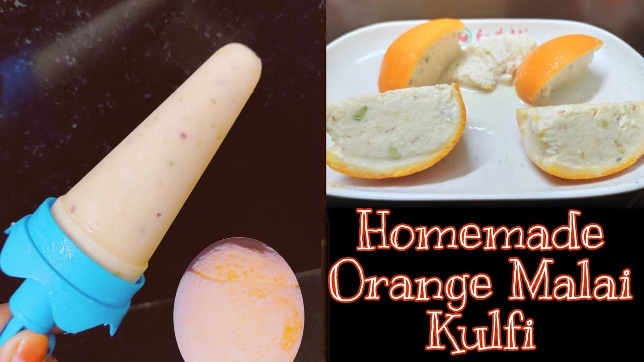 Orange malai kulfi in orange shells | Ice cream | Fresh & healthy ...