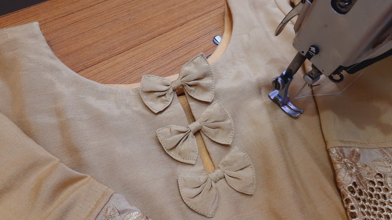 Bow के साथ Beautiful का Back Neck Design | Neck Design Kaise Banaen ...