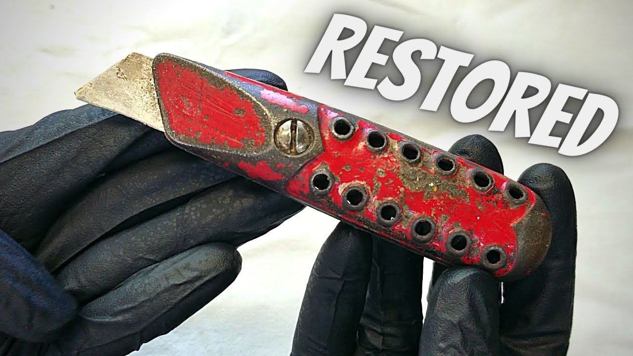 Antique Cast Iron Box Cutter Restoration - YouTube