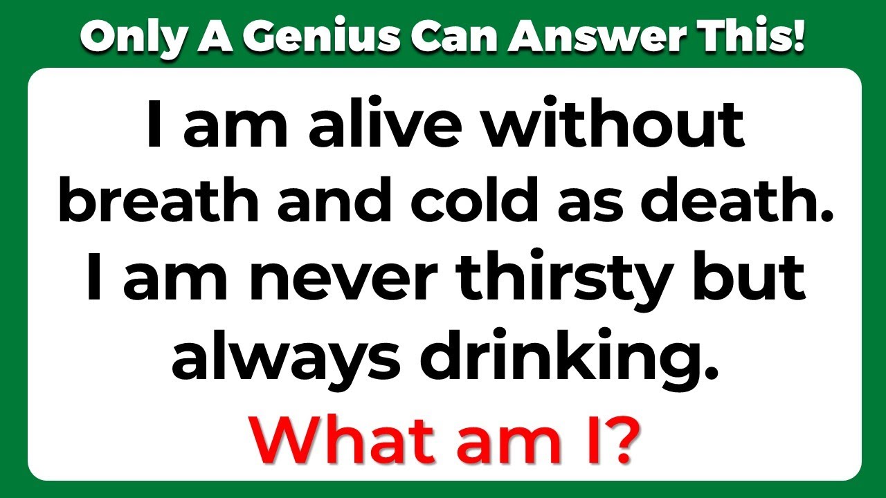 ONLY A GENIUS CAN ANSWER THESE 10 TRICKY RIDDLES | Riddles Quiz With ...