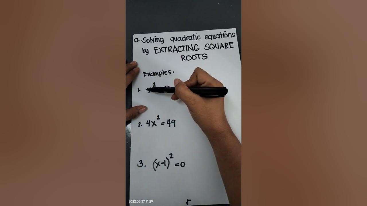 Solving Quadratic Equations by |1|EXTRACTING SQUARE ROOTS - YouTube