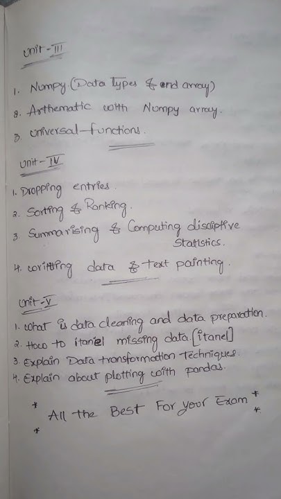 #degree 5th sem computers. 7c - python for data science. important questions - YouTube