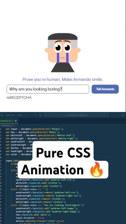 Make Armando Smile CAPTCHA CSS Animation - YouTube