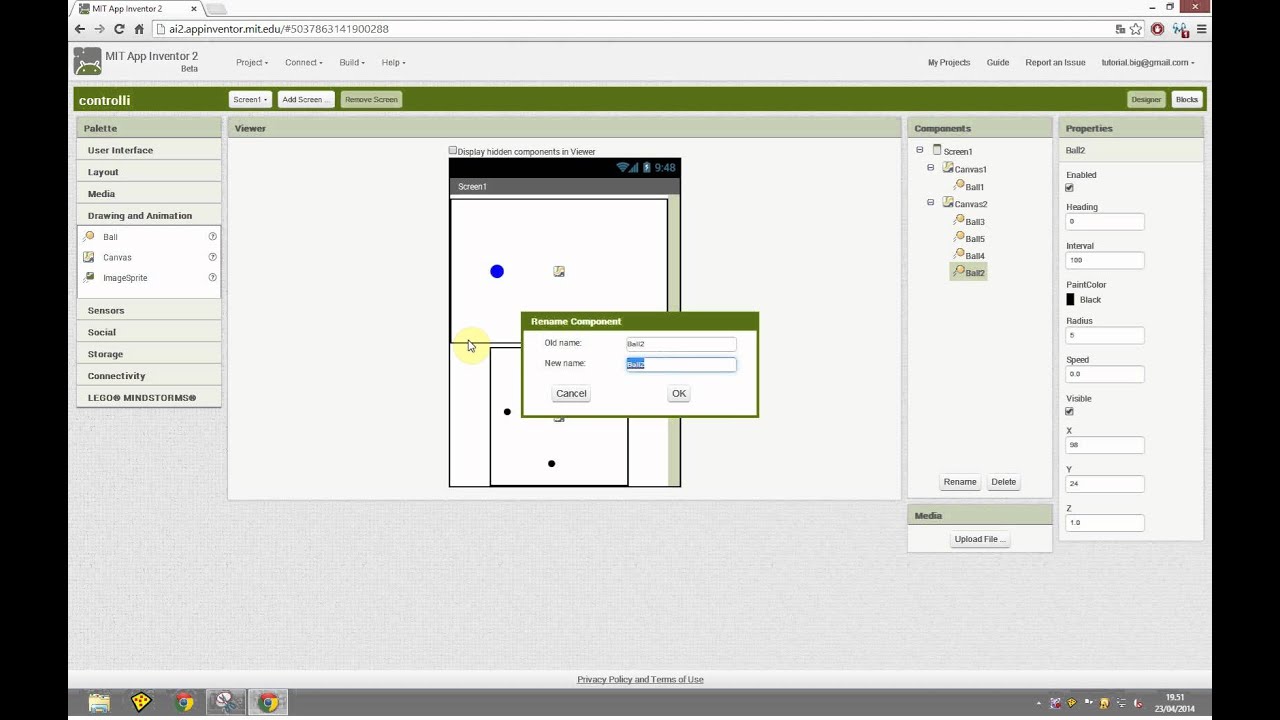 Mit App Inventor 2 ITA# Tutorial 21 Giochi e controlli - YouTube