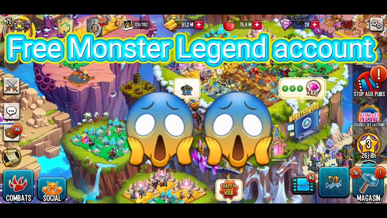 Monster Legends free account Conditions in the video 😱😱 - YouTube