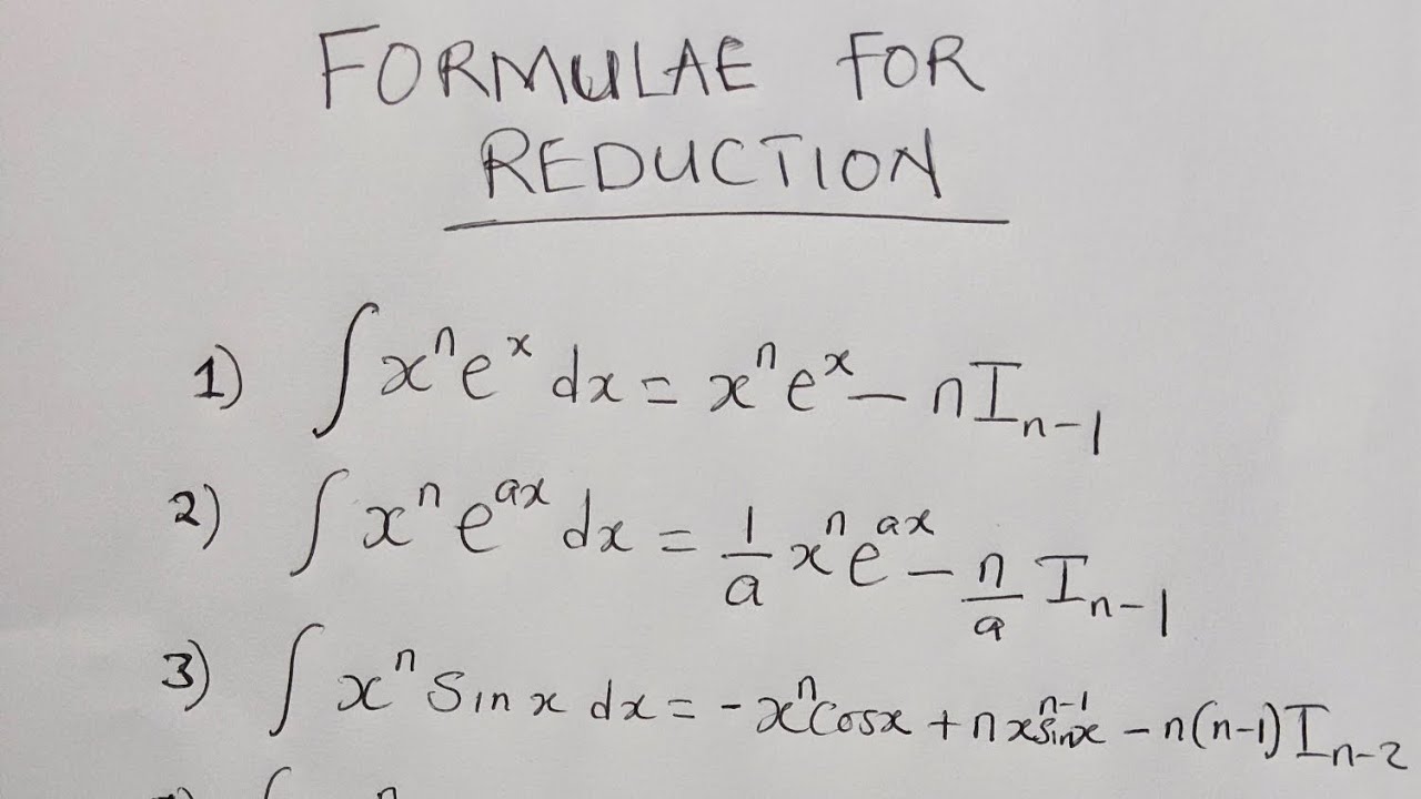 Driving the formulas for reduction - YouTube