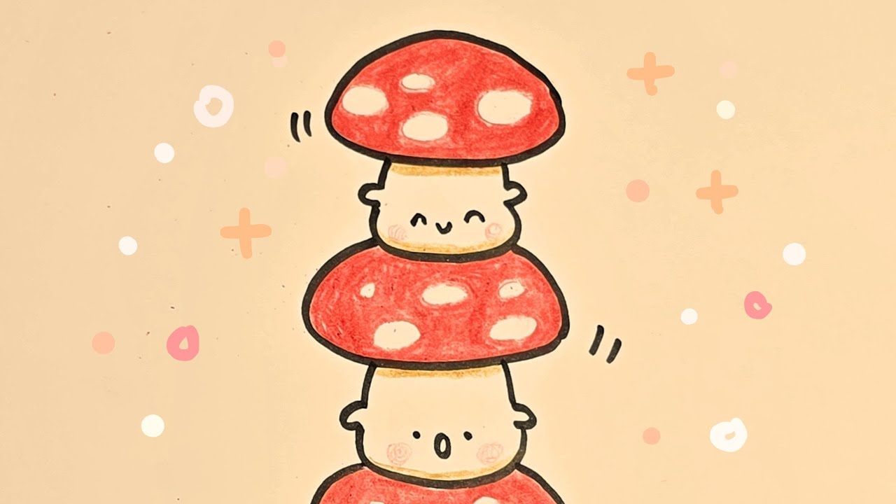 귀여운 버섯 친구들 그리기 | How to Draw Cute Mushroom Friends | Easy Drawing Step ...