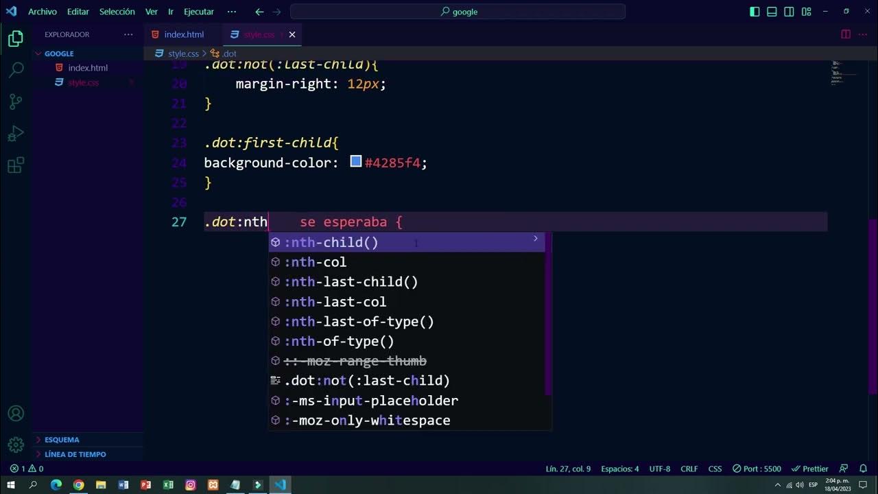 GOOGLE LOADER CON HTML Y CSS - YouTube