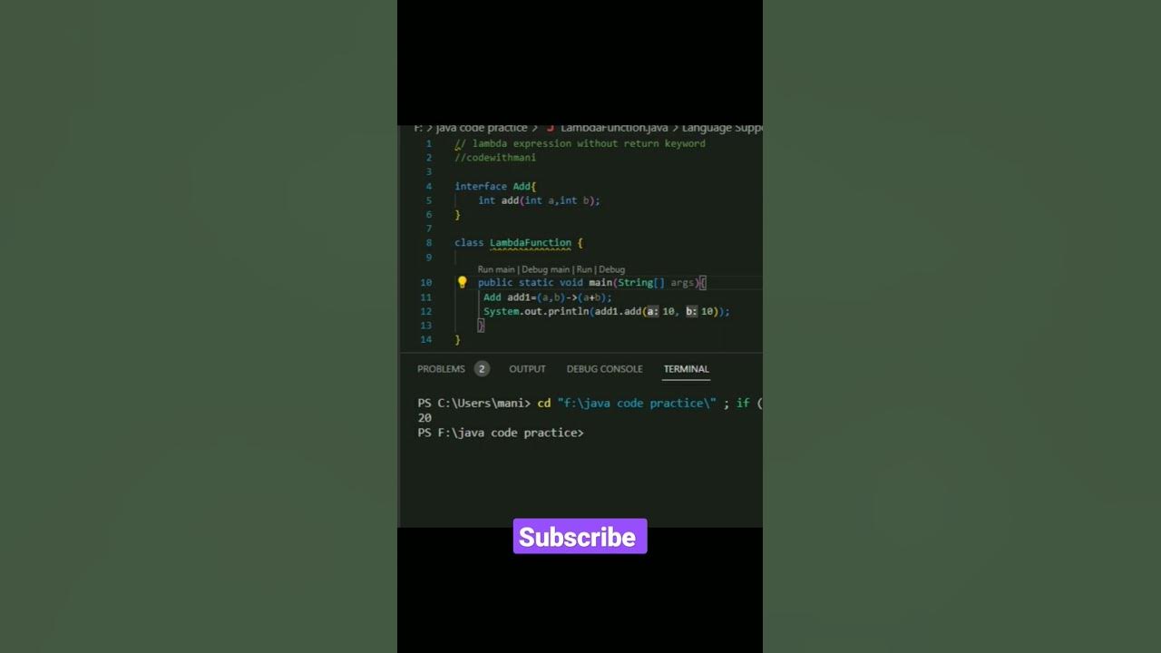 Lambda Expression Without Using Return Keyword Java Code Programming Lambda Function