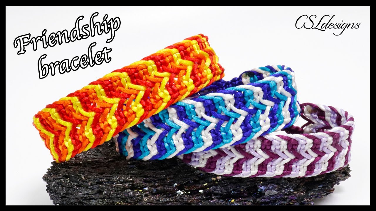 Chevron friendship macrame bracelet - YouTube