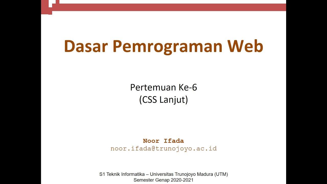 Perkuliahan CSS Lanjut - YouTube