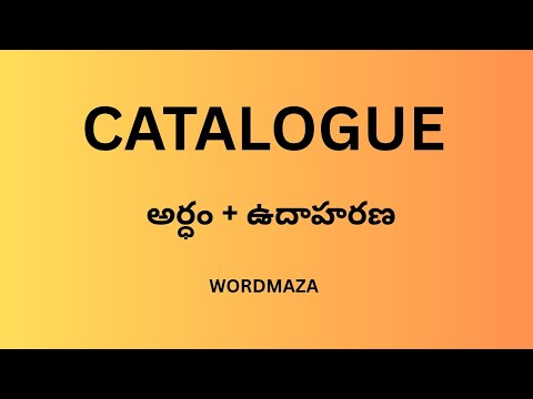CATALOGUE meaning in telugu and english| blackbook one word ...