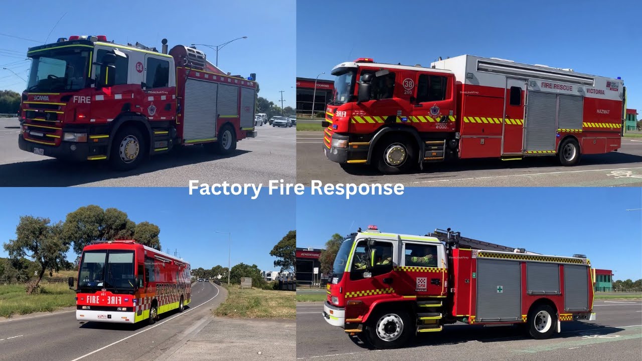 Fourth Alarm Factory Fire - Campbellfield - FRV Responding & On Scene ...