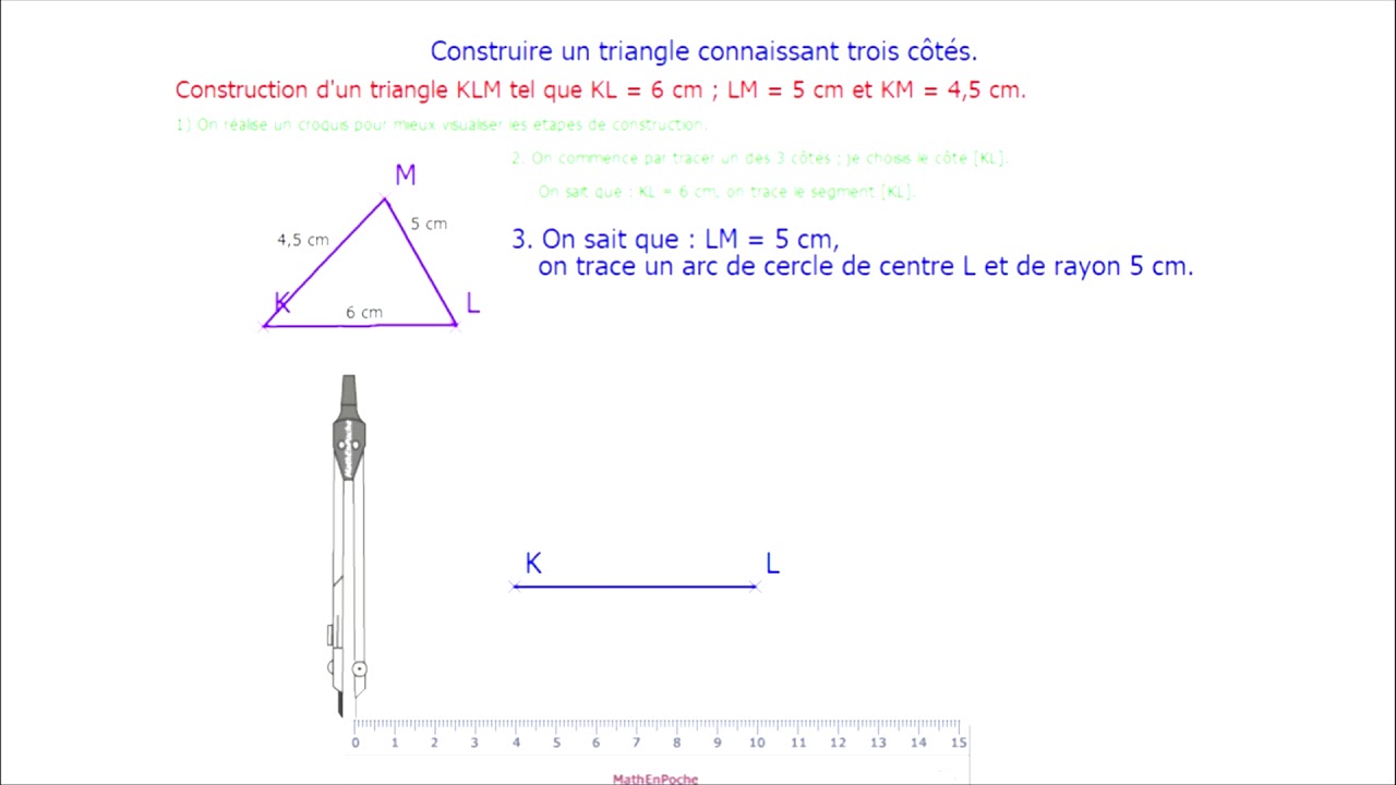 Construction d'un triangle - YouTube