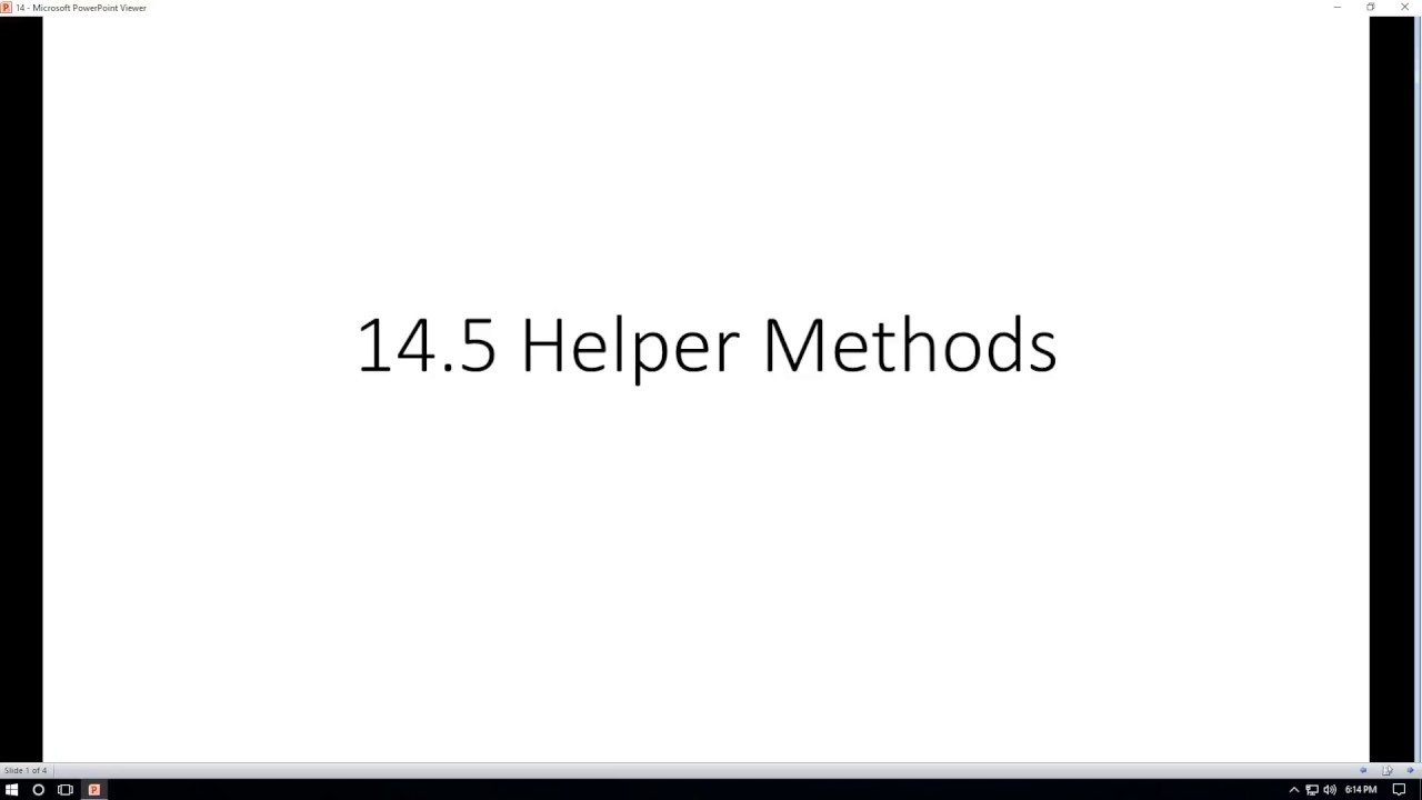 14.5 Helper Methods - YouTube