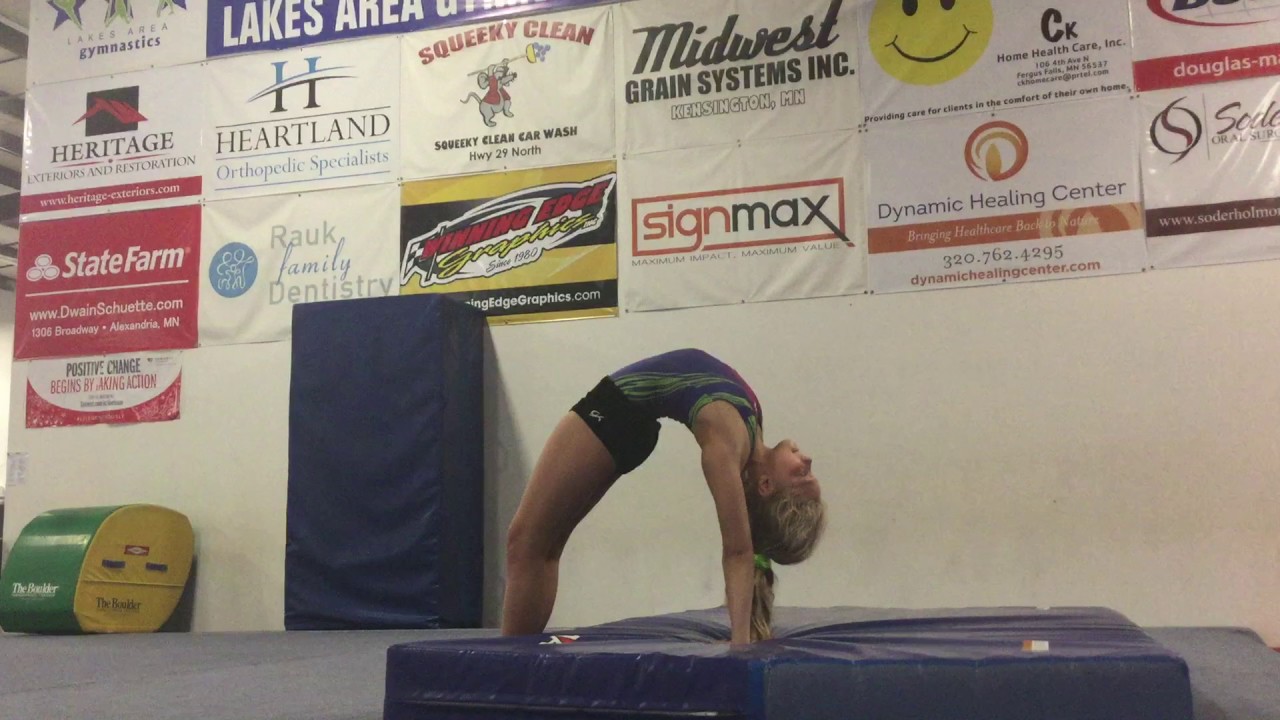 Back Walkover Progression Bridge to Elevated Surface - YouTube