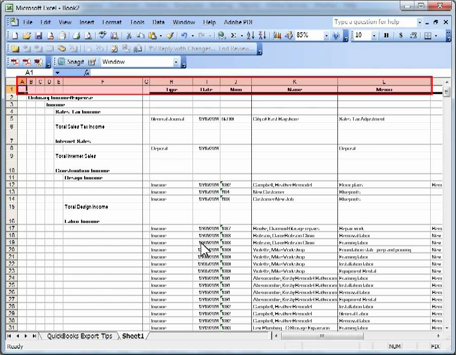 QuickBooks Training Sample - Interface with Exel - YouTube