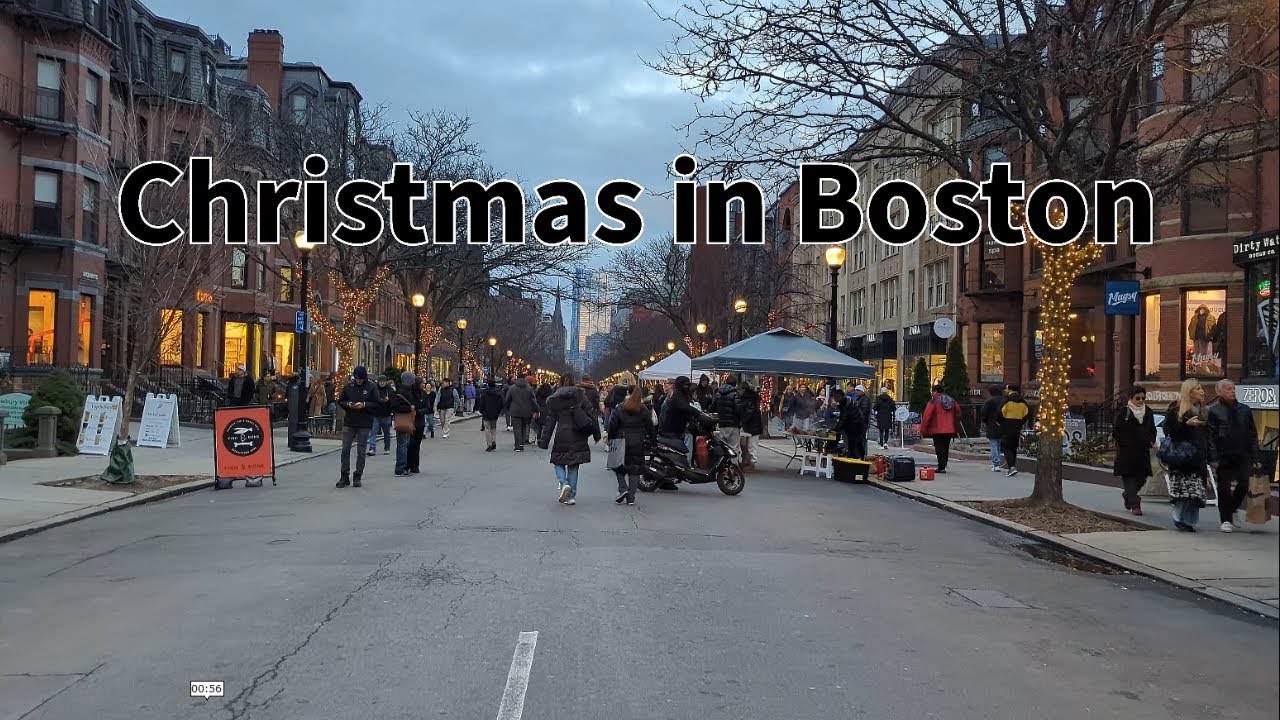 Christmas in Boston - Walking Newbury Street [4K] - YouTube
