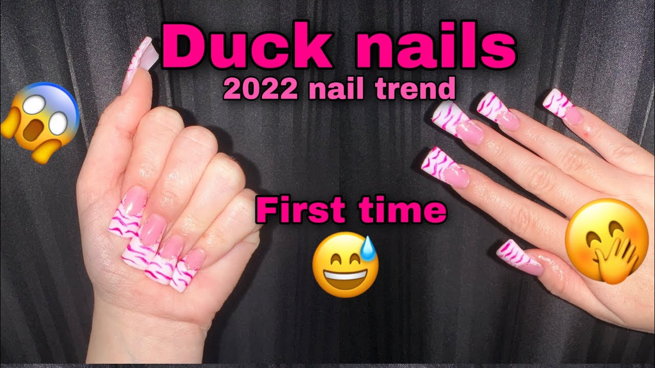 DOIN DUCK NAILS FOR THE FIRST TIME | polygel | diy duck nail tips - YouTube