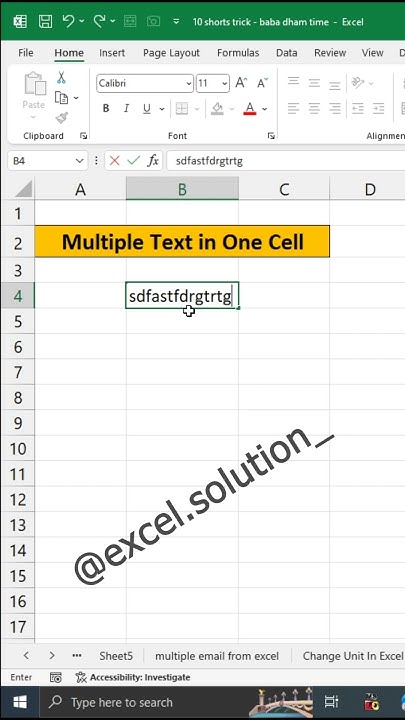 Wrap Text in Excel #exceltips #exceltricks #excelformula #excelshorts - YouTube