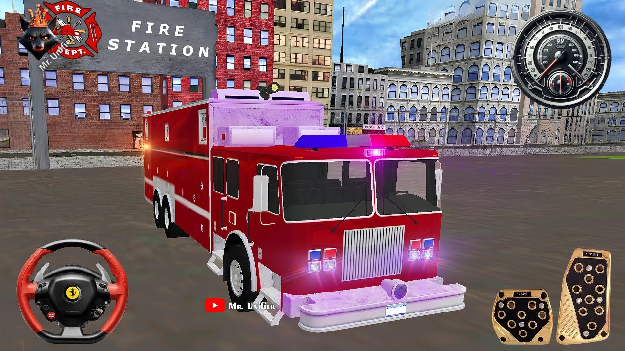 Emergency Fire Engine Fireman Rescue Mission - Rosenbauer Firefighter ...
